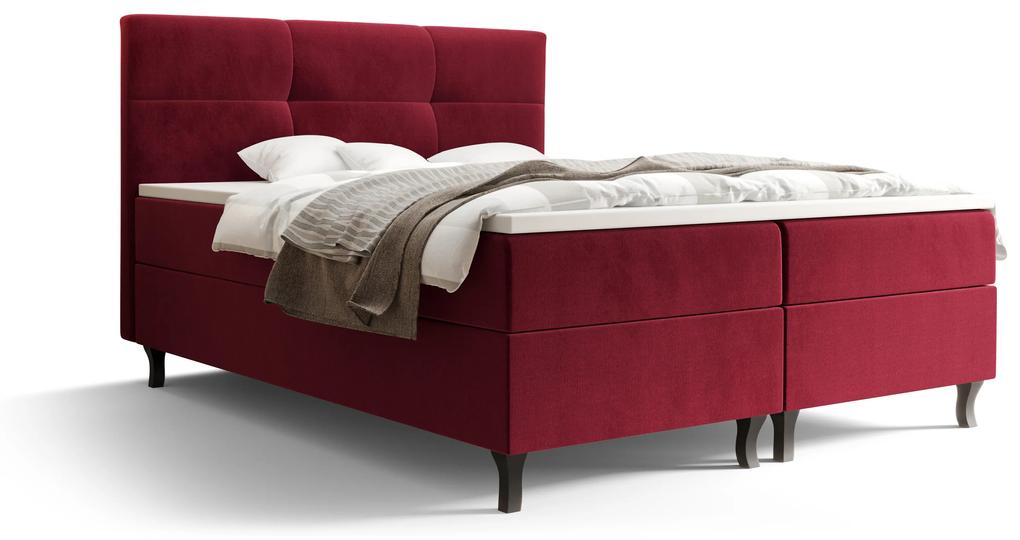 Manželská postel Boxspring 180 cm Lumba Comfort (bordó) (s matrací a úložným prostorem). 1056115