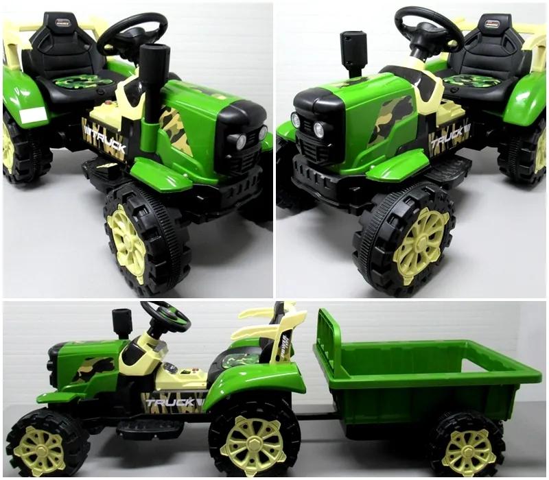 Elektrický traktor s přívěsem C2 zelený