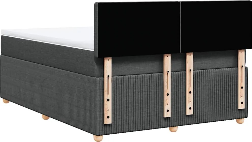 Box spring postel s matrací tmavě šedá 140x200 cm textil 3287494