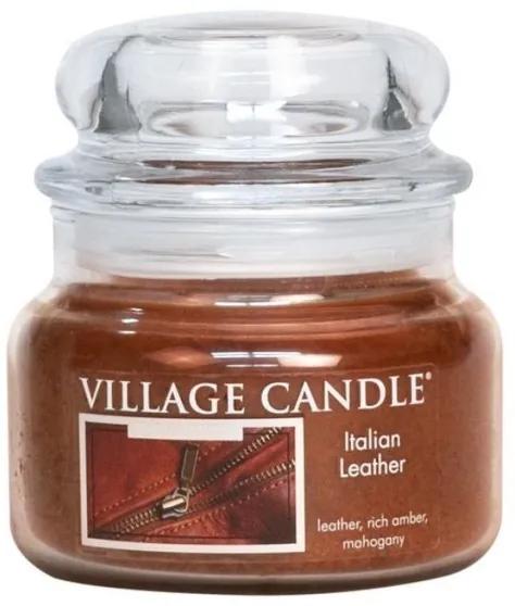 Village Candle Vonná svíčka ve skle, Italská Kůže - Italian Leather 11 oz