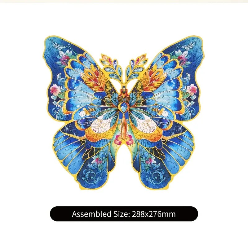 RoboTime Dřevěné puzzle Motýl Morpho Helena