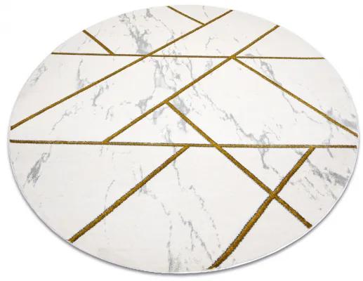 Kulatý koberec EMERALD 1012 Luxusní geometrický krémový zlatý Rozměr: průměr 160 cm