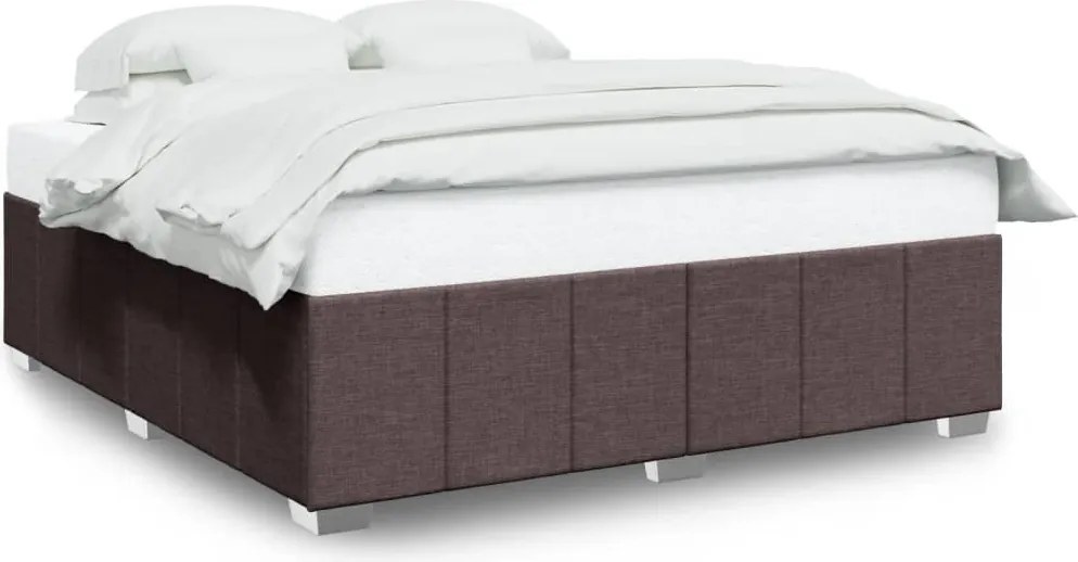 Rám postele bez matrace tmavě hnědý 180 x 200 cm textil 3284856