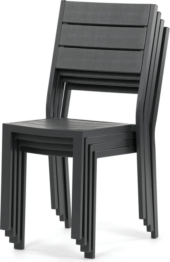 Zahradní sestava AZS-B1656 GREY, polywood, šedá (156 x 78) cm