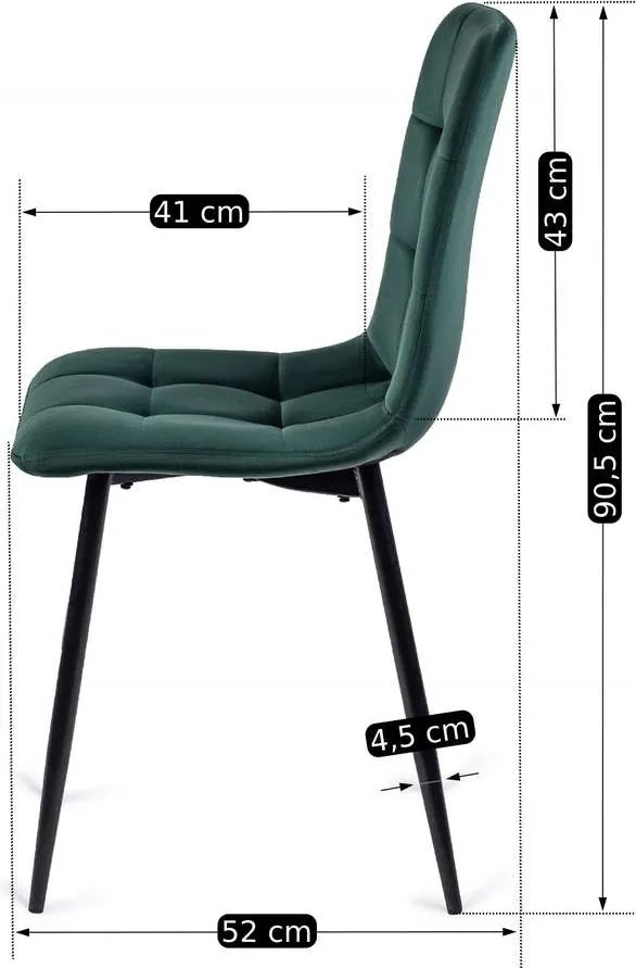 Jídelní židle Daron Velvet, zelená