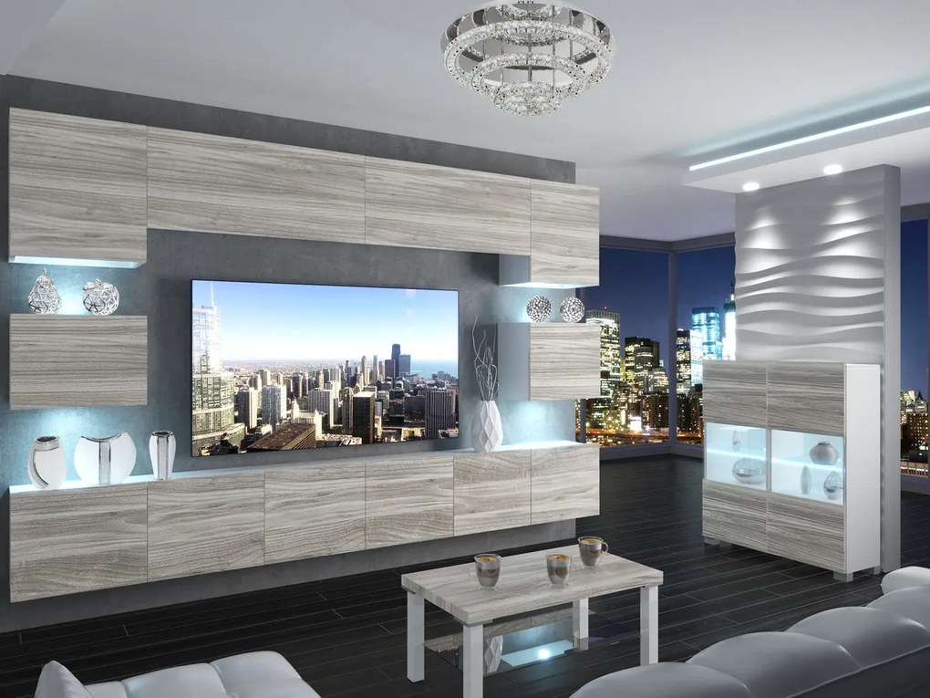 Obývací stěna 300 cm TV šedá antracit grafit IMP PRIMO 3/5/W/GW1/0/0