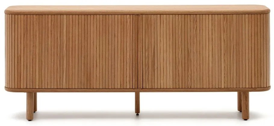 Komoda v dekoru jasanu s posuvnými dveřmi v přírodní barvě 180x75,5x40 cm Mailen – Kave Home