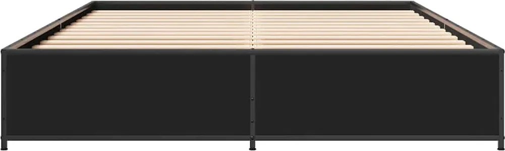 Rám postele černý 140 x 200 cm kompozitní dřevo a kov 3279842