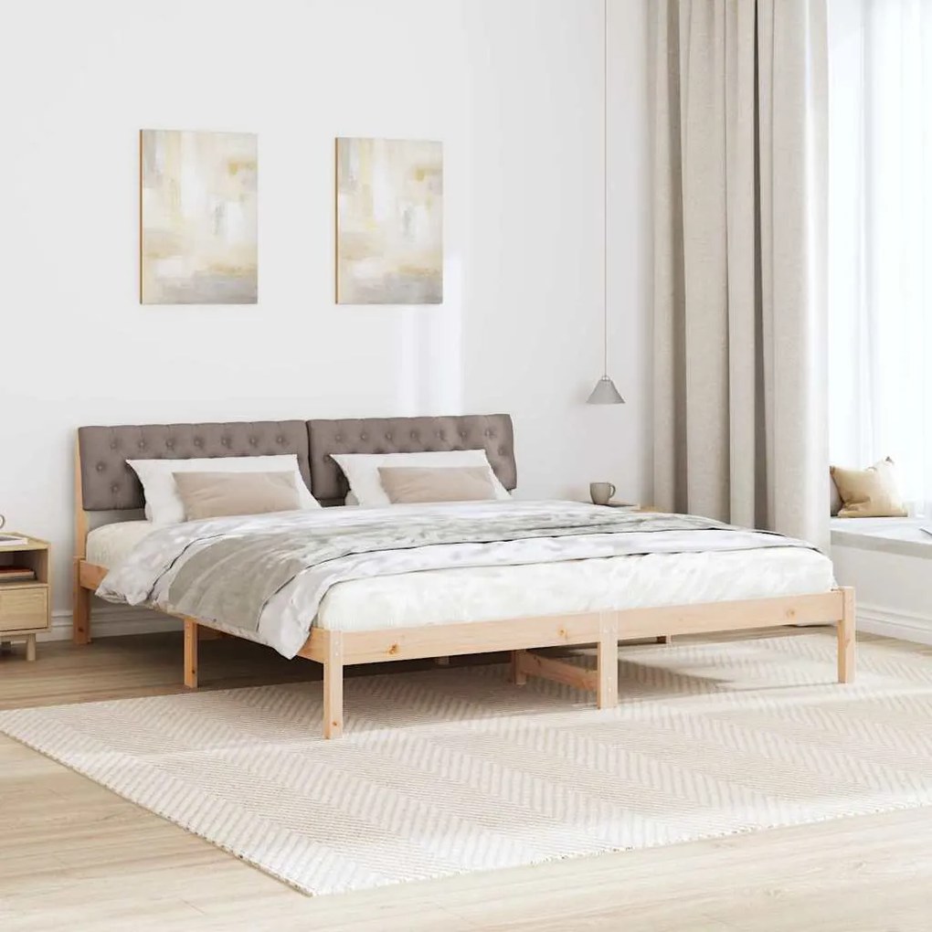 Rám postele Hnědá a taupe 180 x 200 cm Masivní borovicové dřevo 3394346