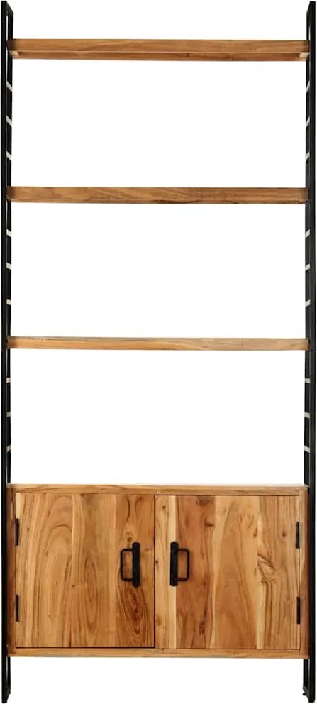 4patrová knihovna 80 x 30 x 180 cm hrubé mangovníkové dřevo 284422