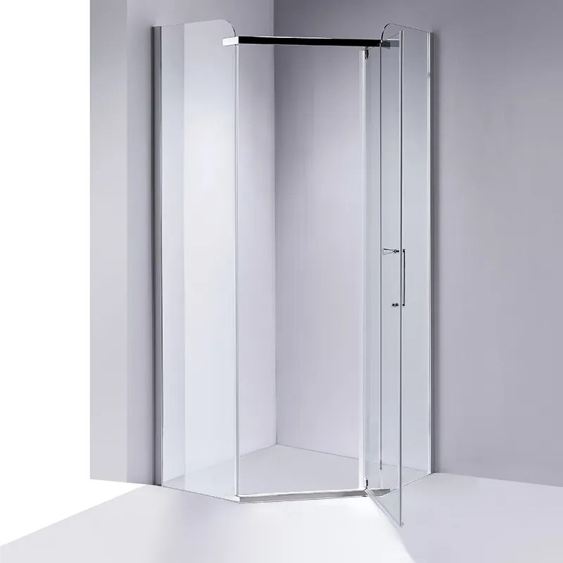 BPS-koupelny Pětiúhelníkový sprchový kout KZ91B 90x90 chrom/transparent - bez vaničky