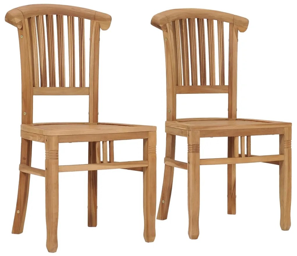 49433 vidaXL Zahradní židle 2 ks masivní teakové dřevo