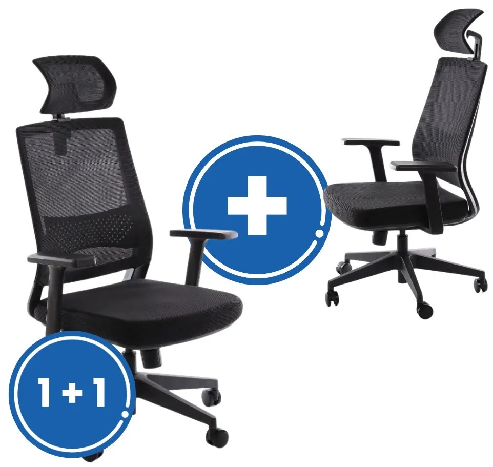 Kancelářská židle Falco 1 + 1 ZDARMA, černá