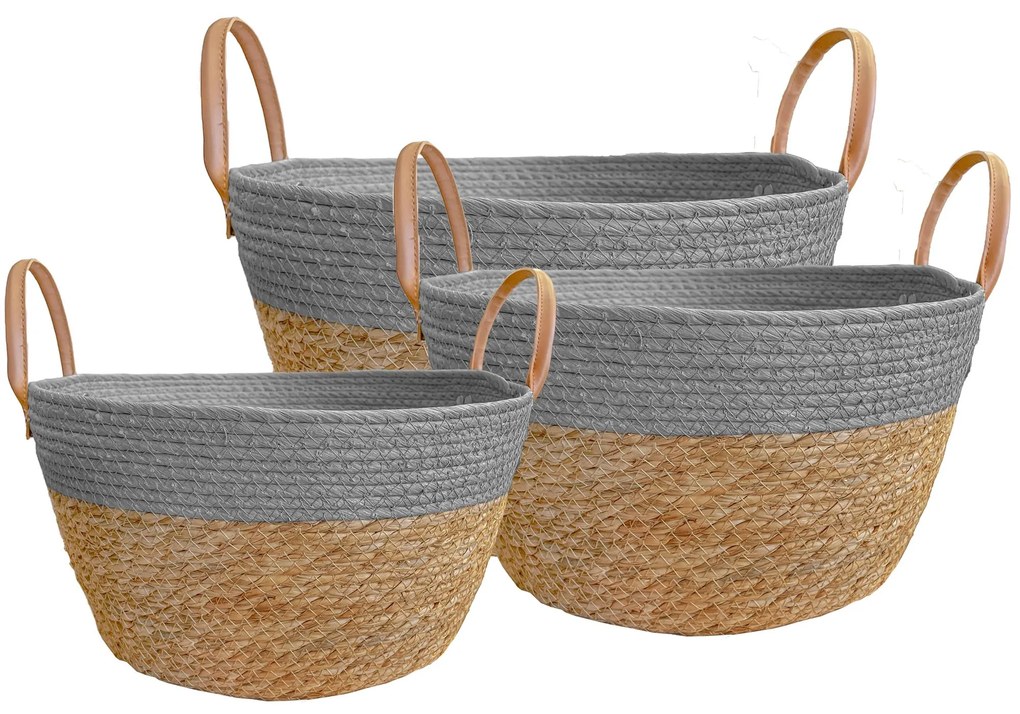 Tutumi Přírodní koš BOHO - sada 3 ks HOM-02810