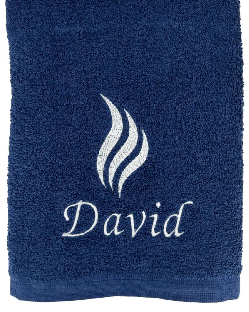 Ručník do sauny s vlastním jménem nebo textem Barva: Tmavě modrá, Velikost ručníku: 70x140cm