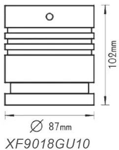 ACA Lighting Venkovní bodové stropní svítidlo ANCE XF9018GU10 max. 50W/230V/GU10/IP65, šedé