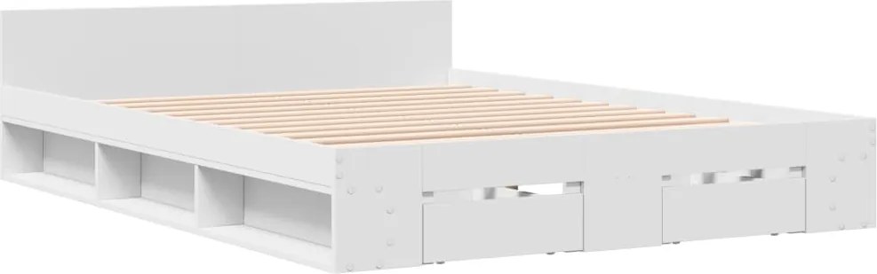 Rám postele se zásuvkami bílý 120 x 200 cm kompozitní dřevo 3280755