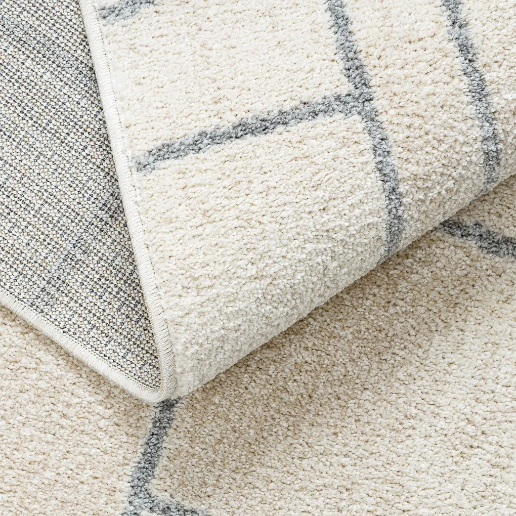 Dywany Łuszczów, Kusový koberec Fusion 0806 cream/l. grey, 80x150, bílá, kancelář