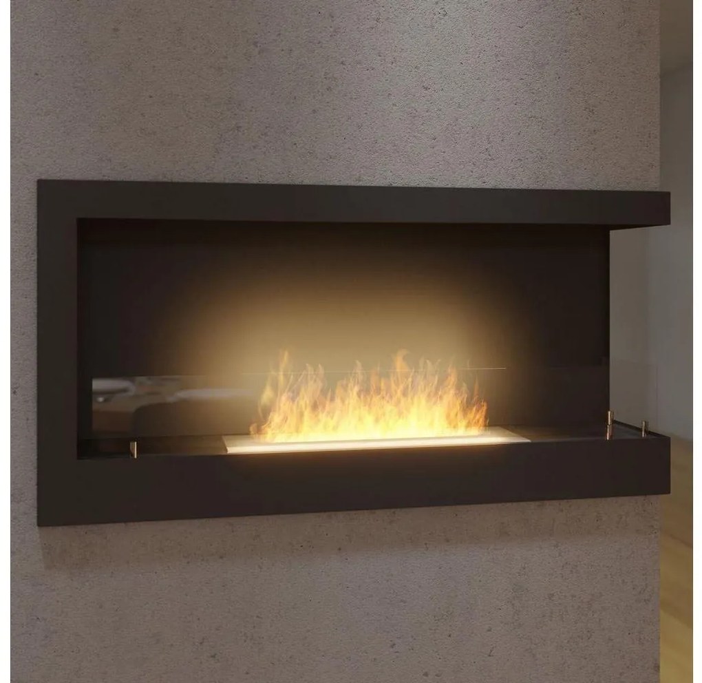 InFire - Rohový BIO krb 45x90 cm 3kW černá Corner 900 R