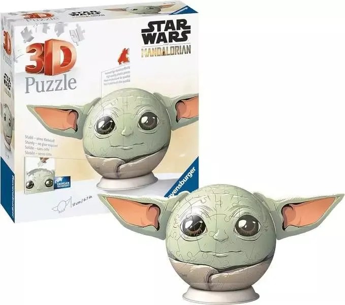 3d puzzle puzzle-ball star wars: baby yoda s ušima 72 dílků