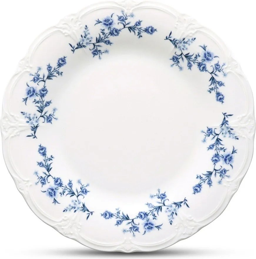 Bílý/modrý servírovací porcelánový talíř ø 32 cm Retro – BonBistro