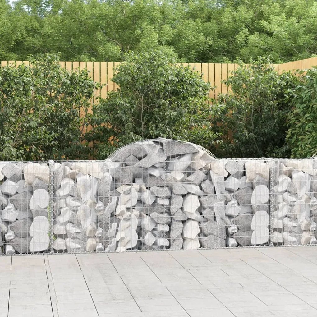 Klenuté gabionové koše 12ks 200x30x80/100 cm pozinkované železo 3146099
