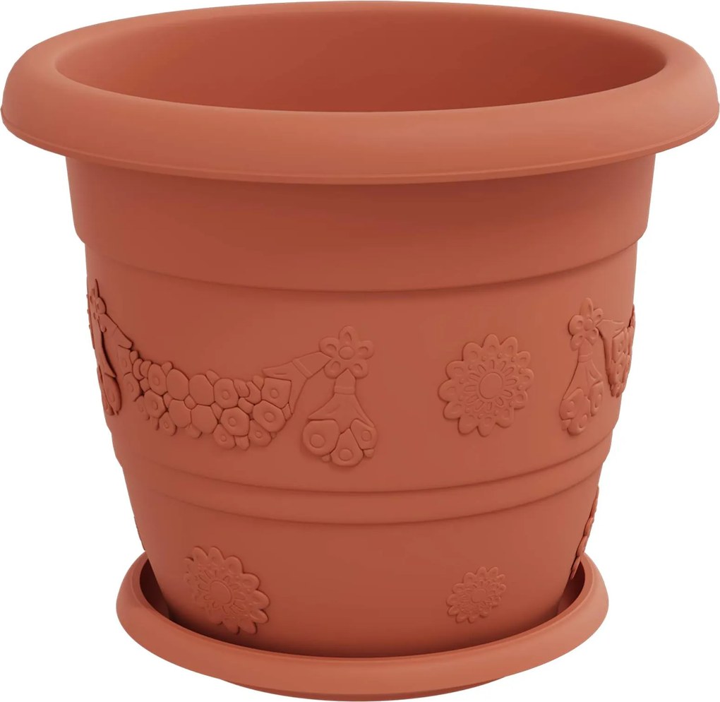 Květináče 24 ks Cihlově červená Ø 30 x 25 cm Plast 3403282