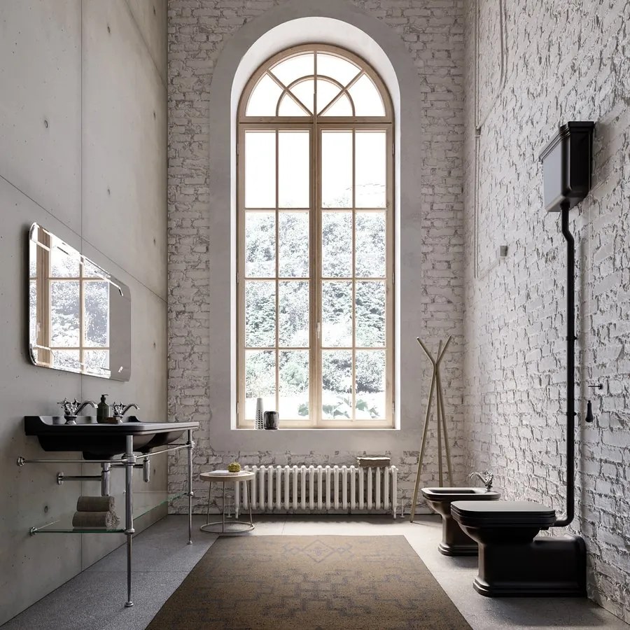 Kerasan Kerasan, WALDORF WC kombi, spodní/zadní odpad, bílá-chrom, WCSET04-WALDORF