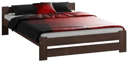Vyvýšená masivní postel Euro 140x200 cm včetně roštu Borovice