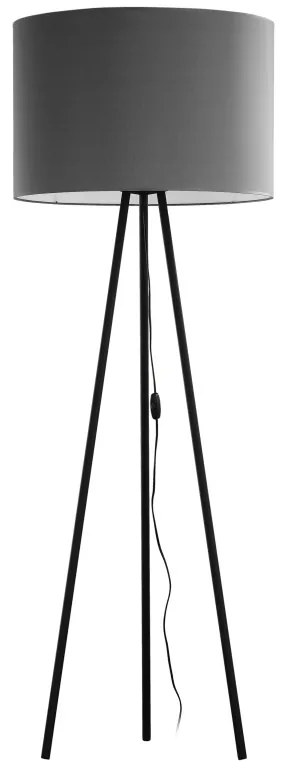 TK LIGHTING Stojací lampa - WINSTON 5146, Ø 60 cm, 230V/15W/1xE27, tmavě šedá/černá