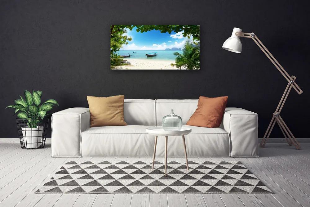 Obraz na plátně Moře Loďka Krajina 100x50 cm