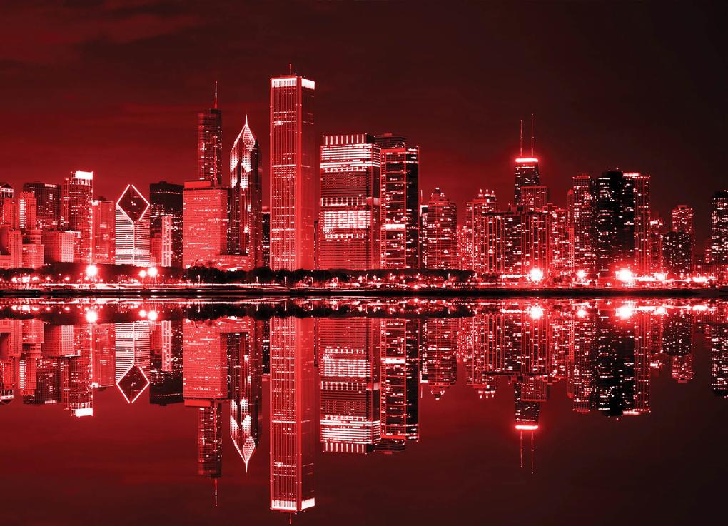 Malvis ® Tapeta Chicago červené panorama Vel. (šířka x výška): 216 x 140 cm