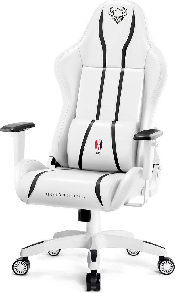 Herní křeslo z eko kůže Normal Size, bílý-černý: Diablo X-One 2.0