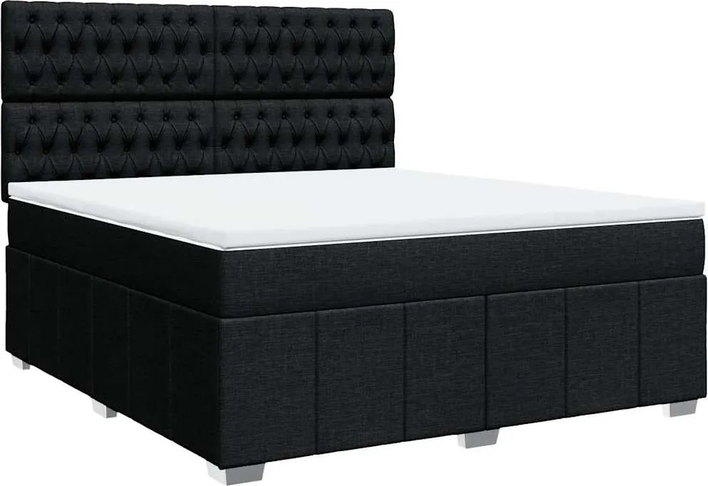 Box spring postel s matrací černá 180x200 cm textil 3294056