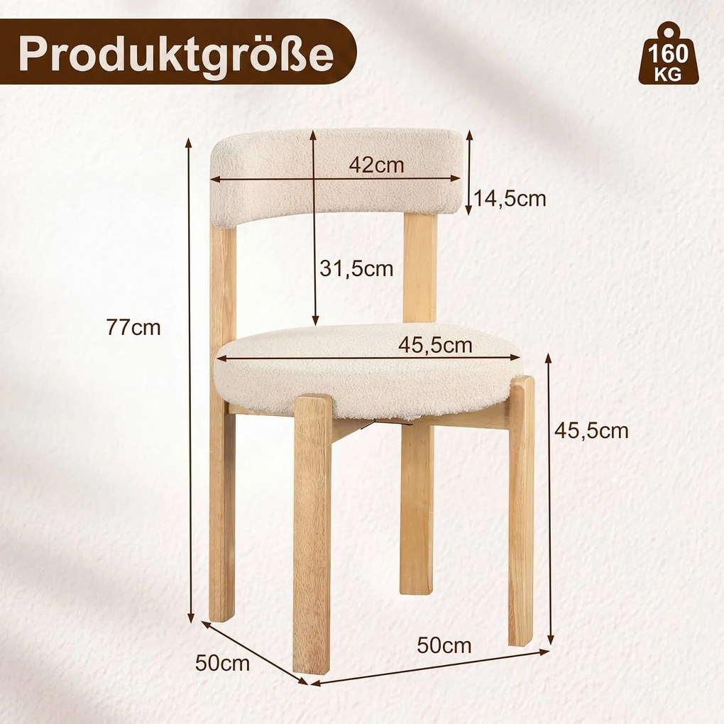 Costway Židle do jídelny2Sada polstrovaných kuchyňských židlí vyrobených