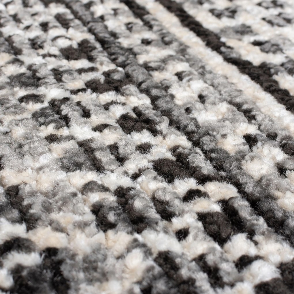 Flair Rugs, Kusový koberec Santiago Camino Black/White, 160x230, černobílá, ložnice