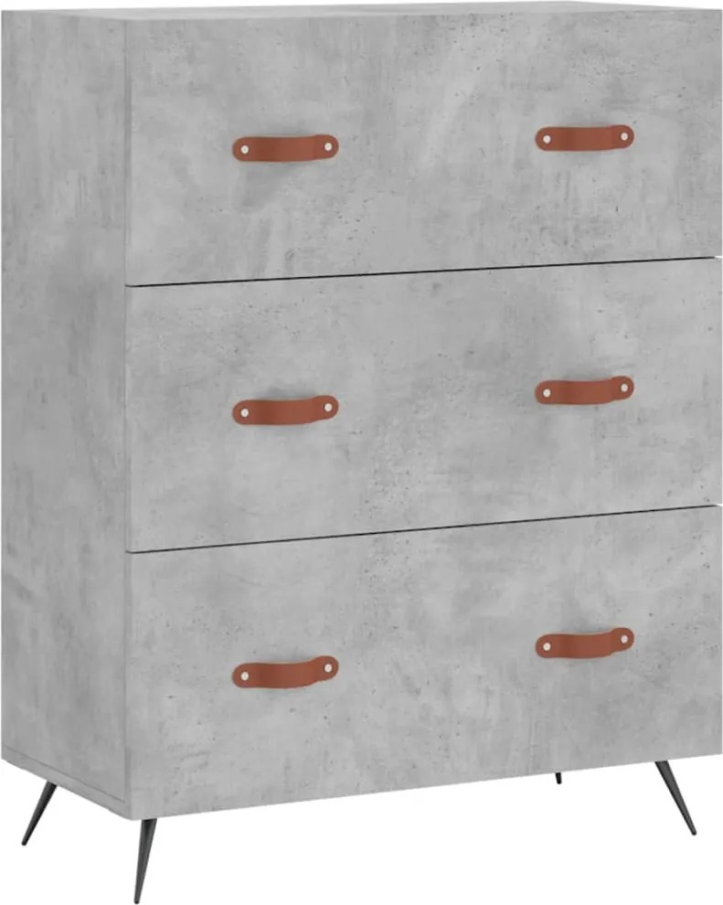 Skříň highboard betonově šedá 69,5x34x180 cm kompozitní dřevo 3199725
