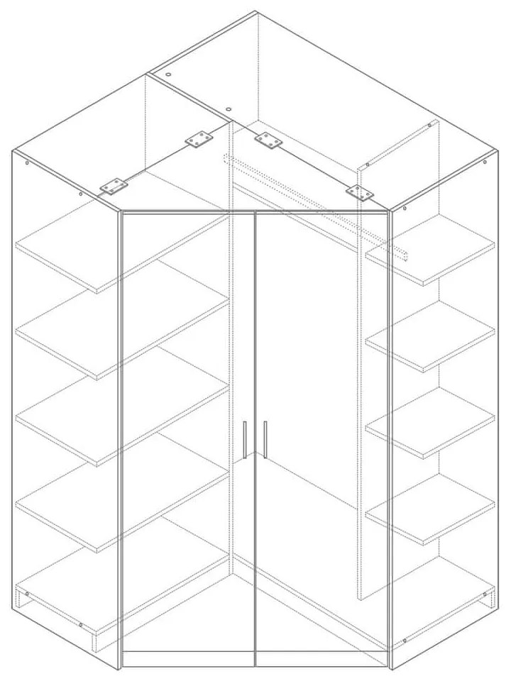 Idea nábytek Skříň rohová ESO 61550 ořech/bílá