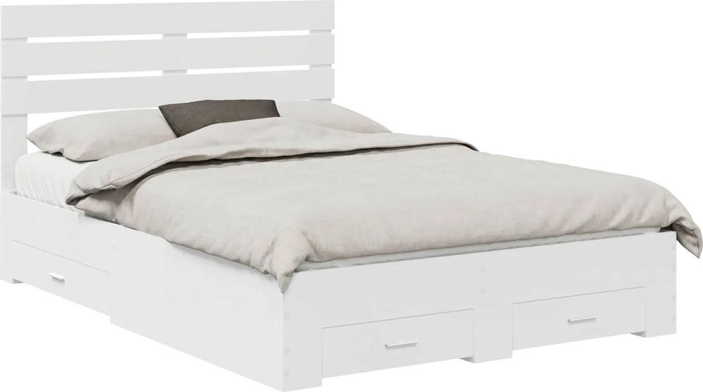 Rám postele se zásuvkou Bílá 160 x 200 cm Kompozitní dřevo 3411622