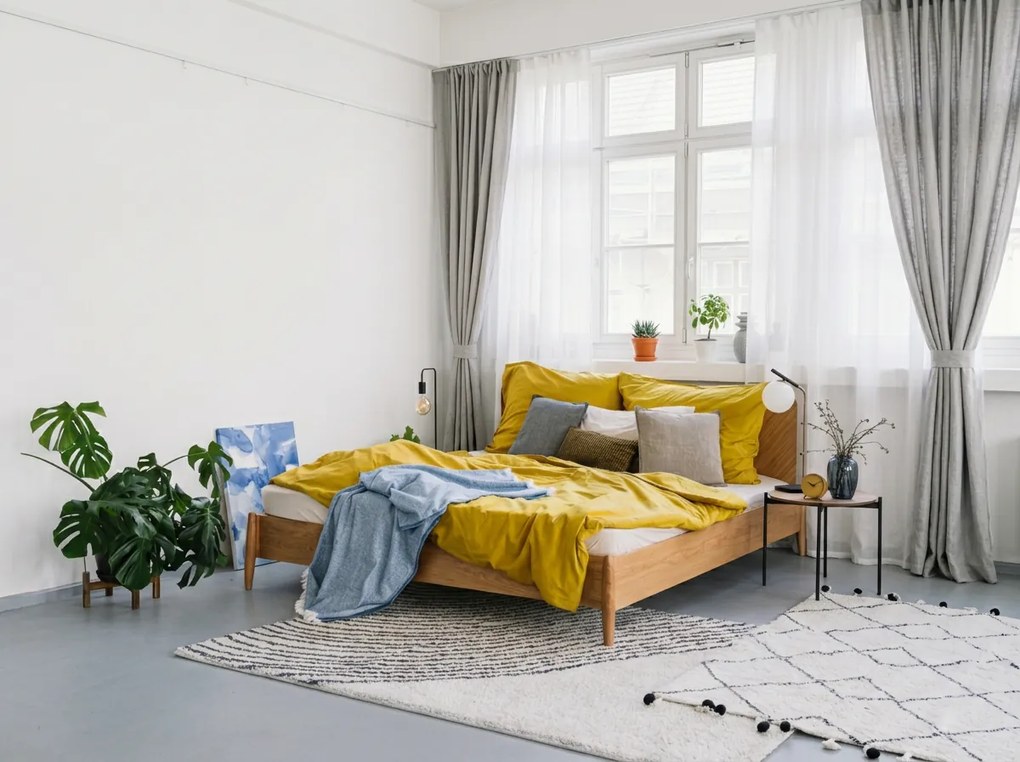 Bavlněné povlečení CALMORA hořčicové Rozměr povlečení: 70 x 90 cm | 140 x 220 cm