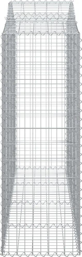 Klenutý gabionový koš 200 x 50 x 140/160 cm pozinkované železo 153397