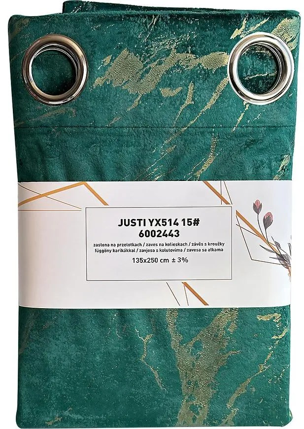 Závěs s oky Velvet Justi YX514/15 135x250 zelený