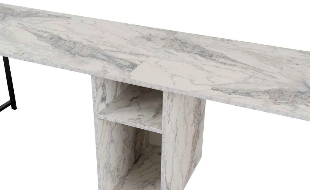 Designový psací stůl Geillis 240 cm vzor mramor frézie