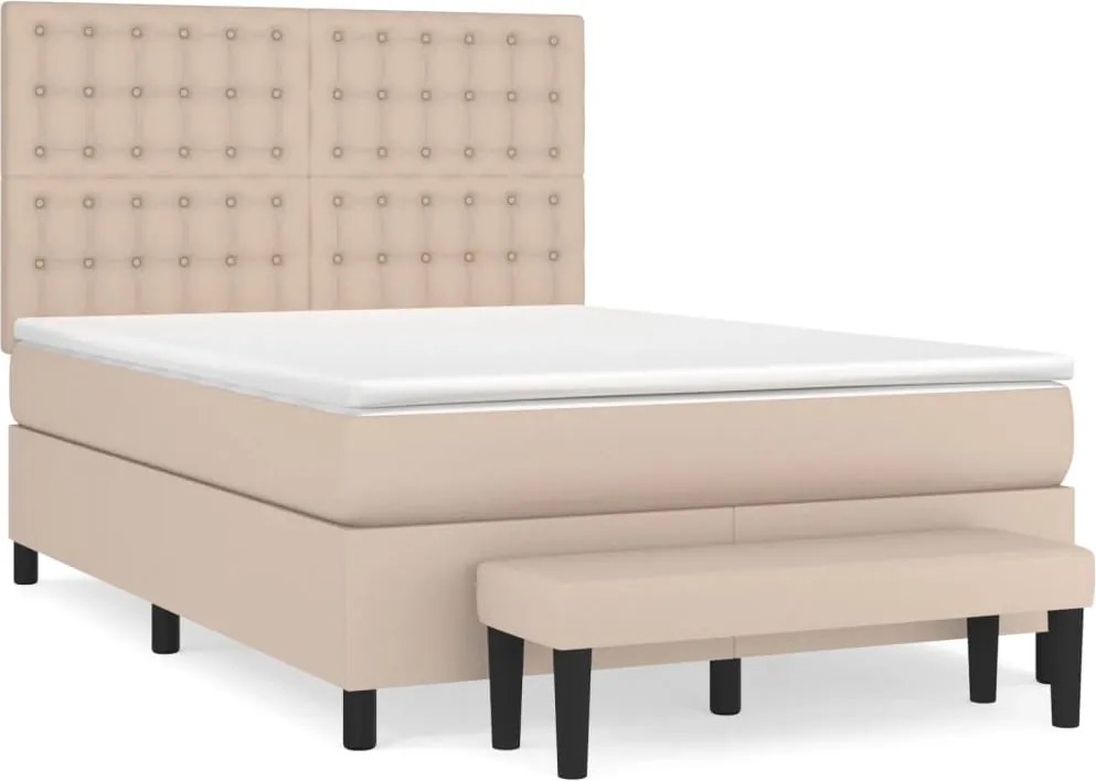Box spring postel s matrací cappuccino 140x200 cm umělá kůže 3137670