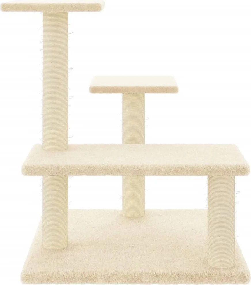 Škrabadlo pro kočky se sisalovými sloupky krémové 61 cm 172085