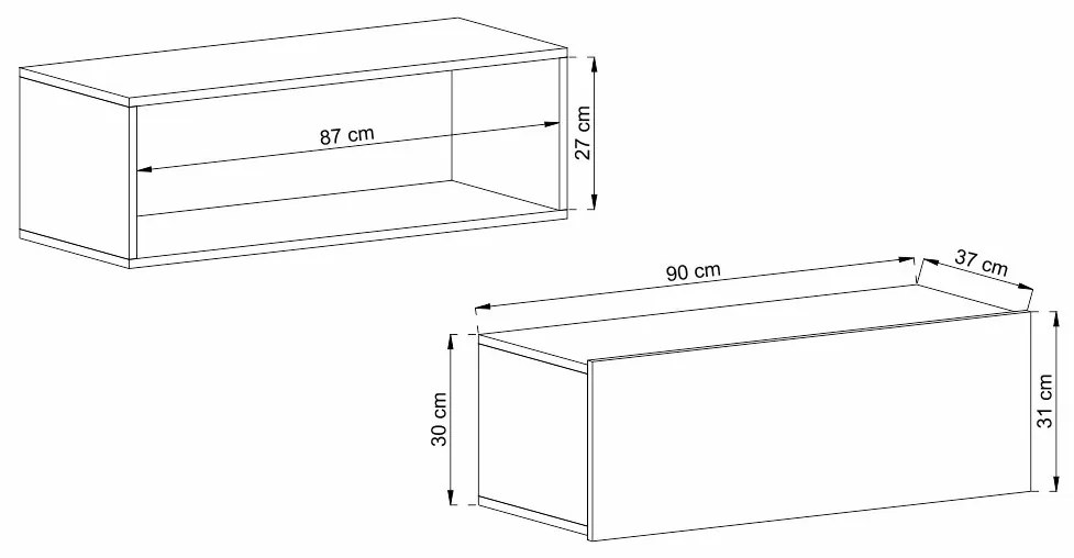 MAXIVA Závěsná skříňka - ENJOY ED90, grafit