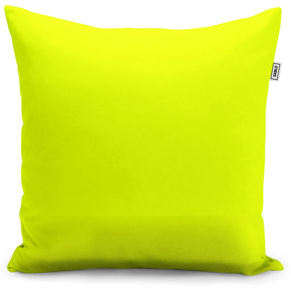 Polštářek - Neonová žlutá 40x40 cm