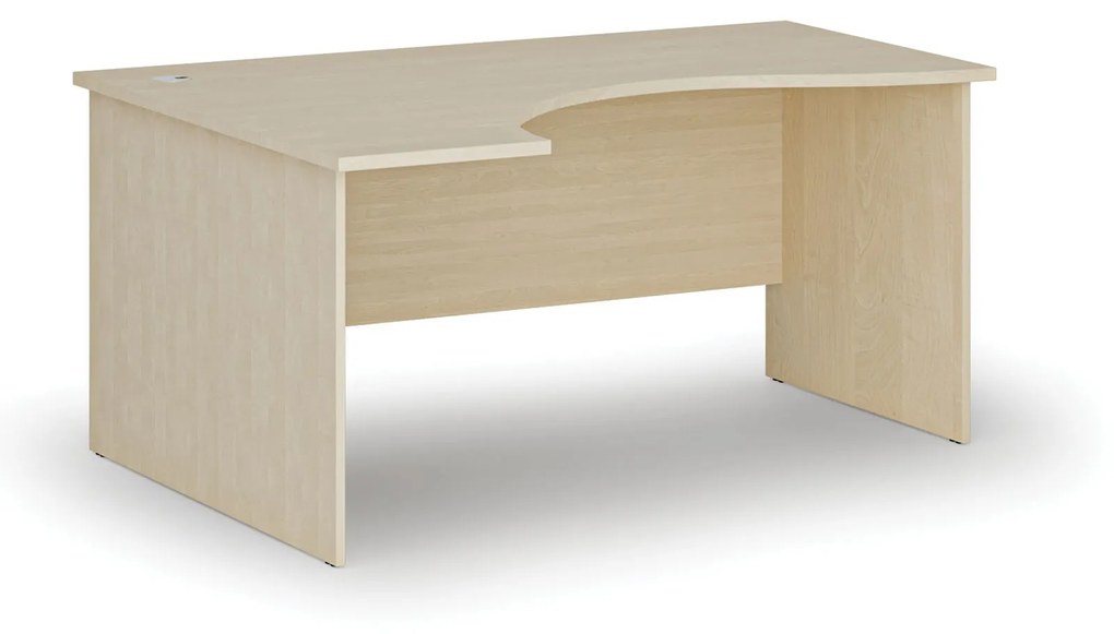 Ergonomický kancelářský pracovní stůl PRIMO WOOD, 1600 x 1200 mm, levý, buk