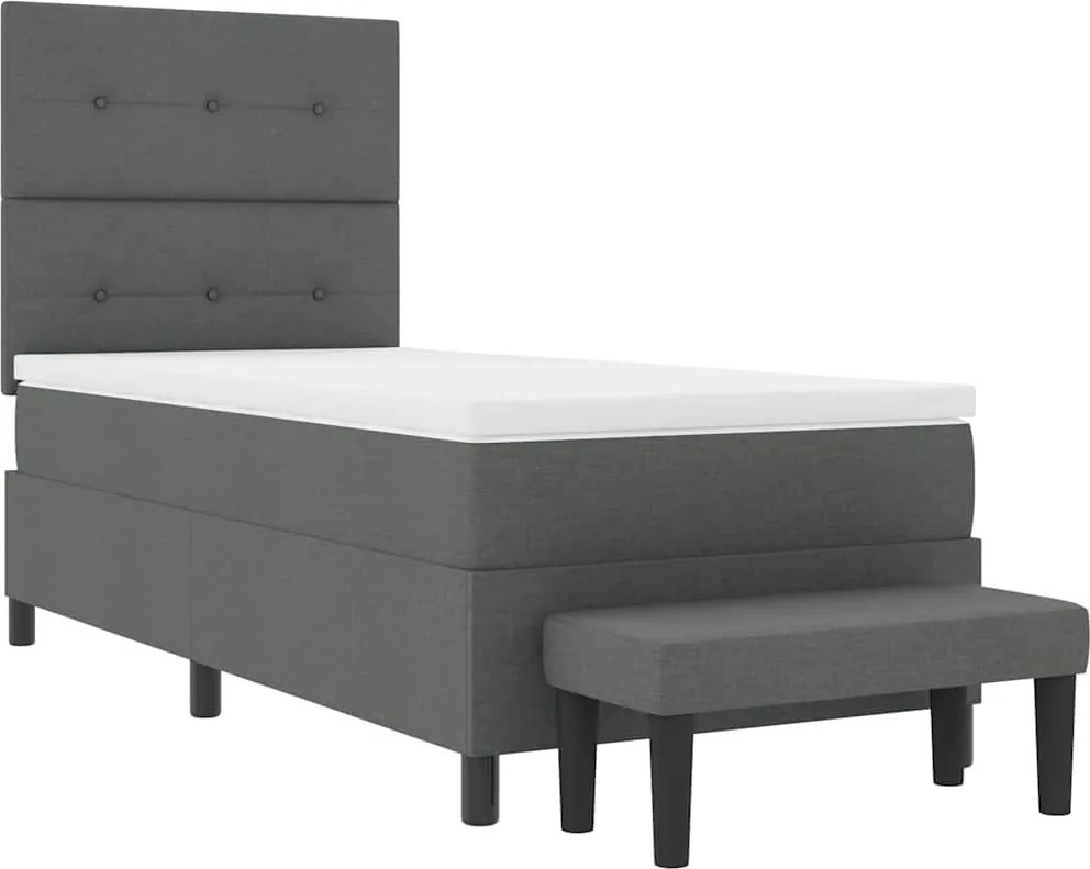 Postel s boxspringem s čelo Tmavě šedá 80 x 200 cm textil 3344024
