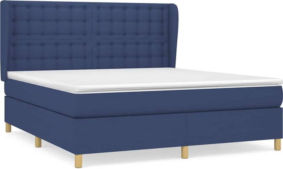 Box spring postel s matrací modrá 160x200 cm textil 3128859